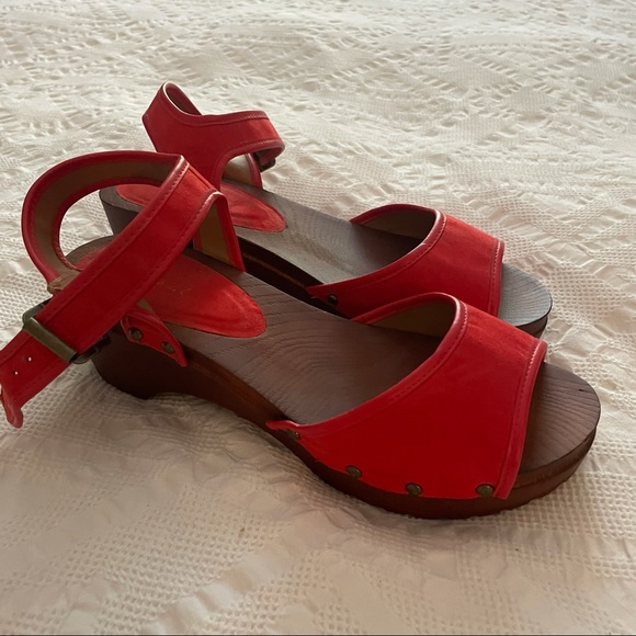 Shoes | Red Mule Clog Sandals | Poshmark